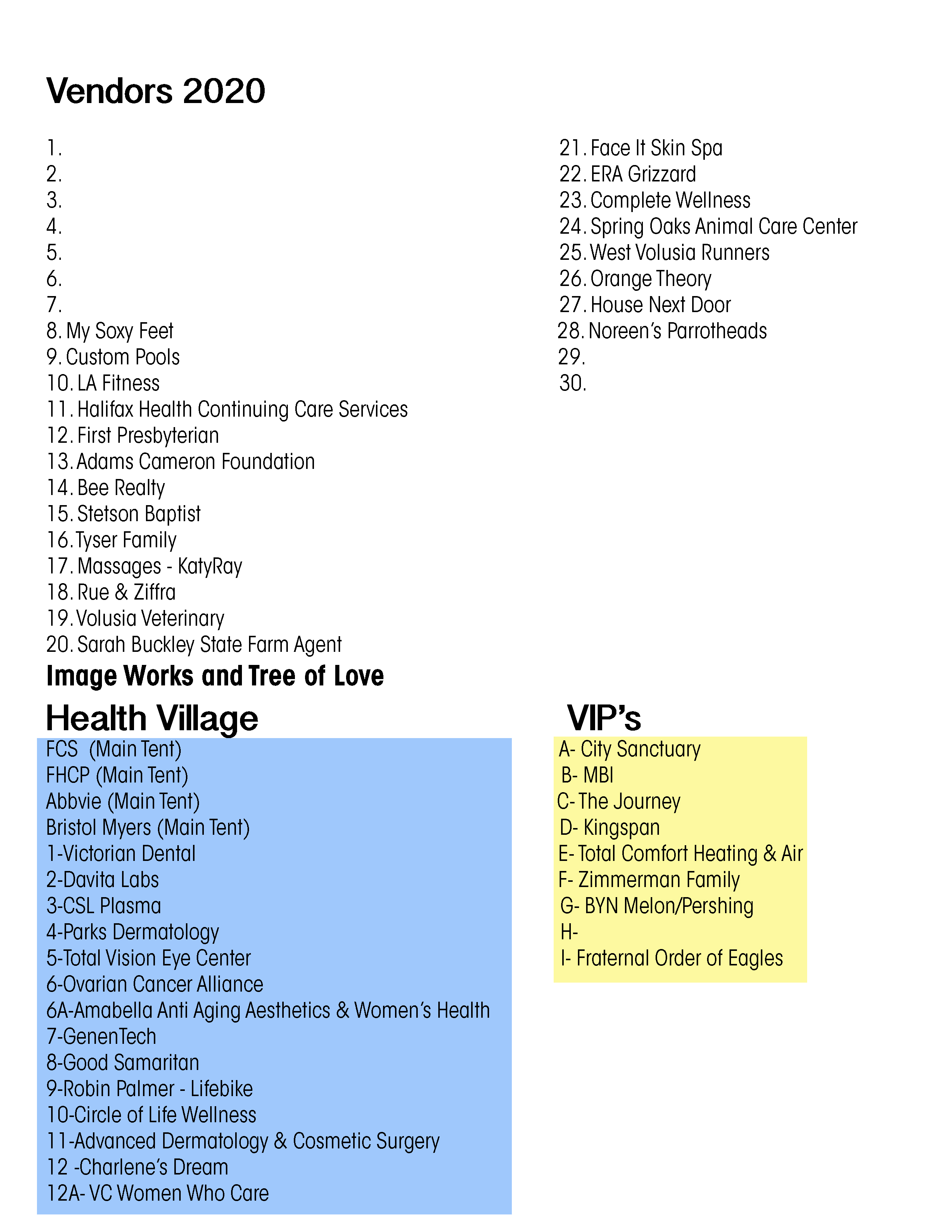 Vendor List 2020 | MeStrong